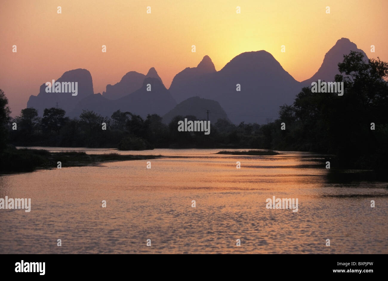Limestone Peaks Around Guilin Stock Photo - Alamy