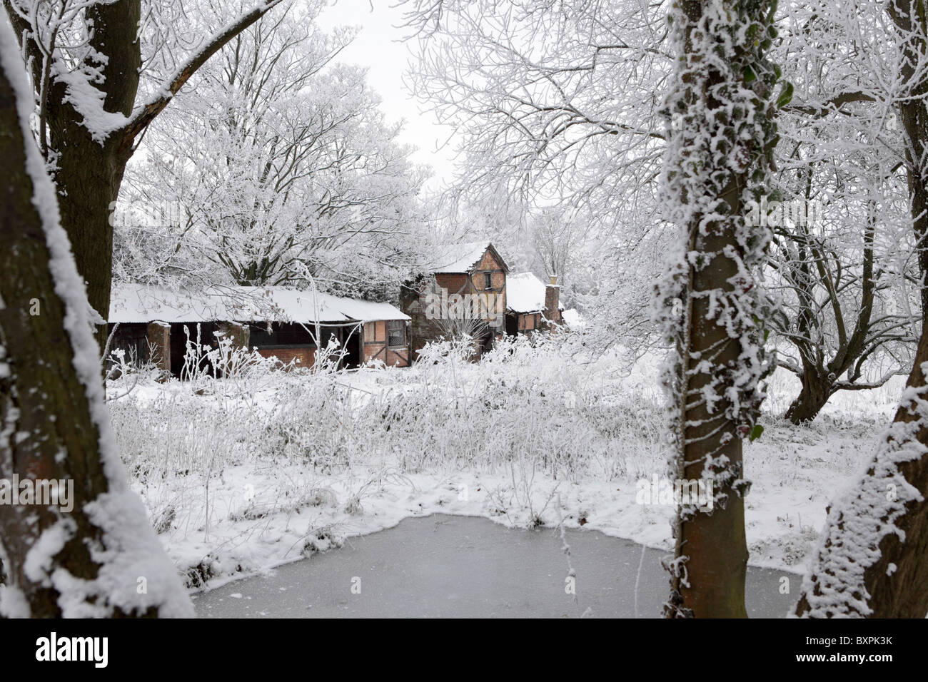 Early Victorian Coach House,viewed on an extremely cold day,situated in ...