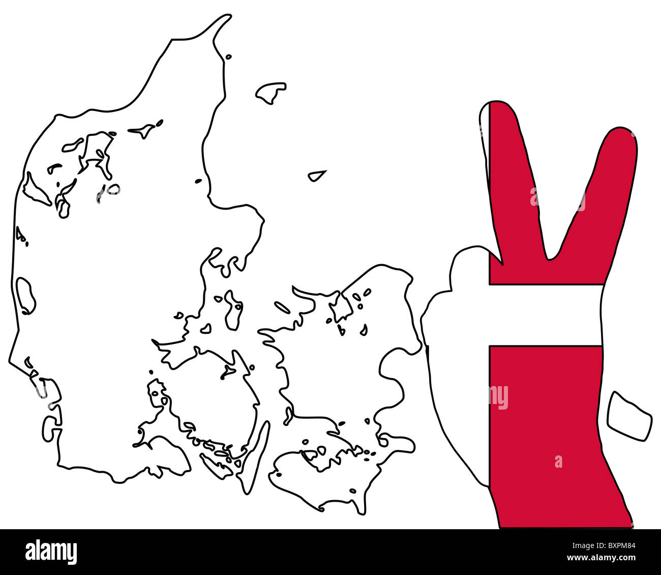 Danish hand signal Stock Photo - Alamy