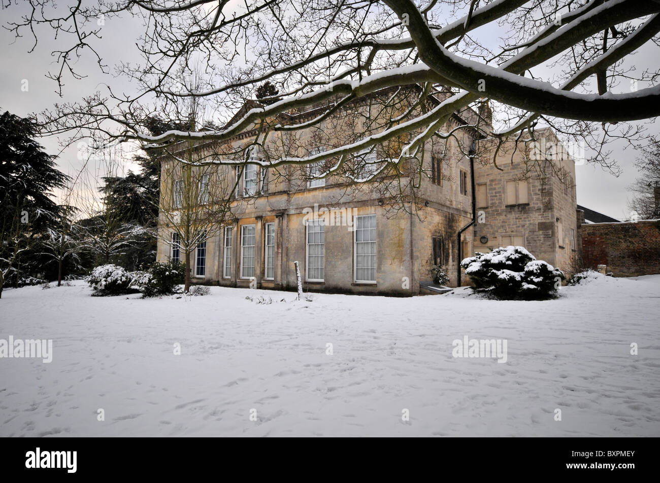 Stratford Park Stroud Gloucestershire UK Snow Museum Stock Photo - Alamy