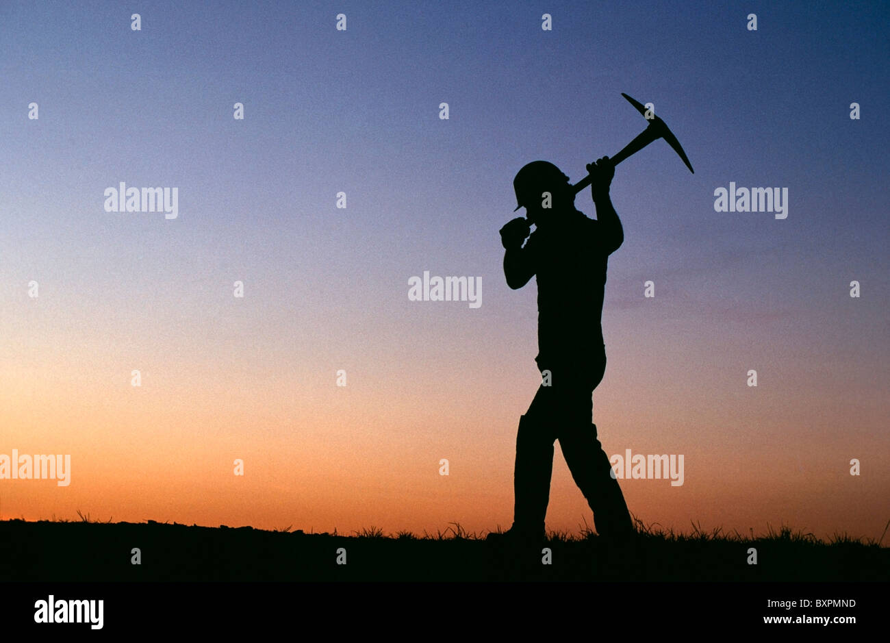 Miner silhouette hi-res stock photography and images - Alamy