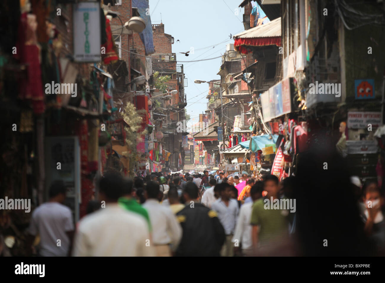 A busy street or back alley in Kathmandu, Nepal in Asia Stock Photo - Alamy