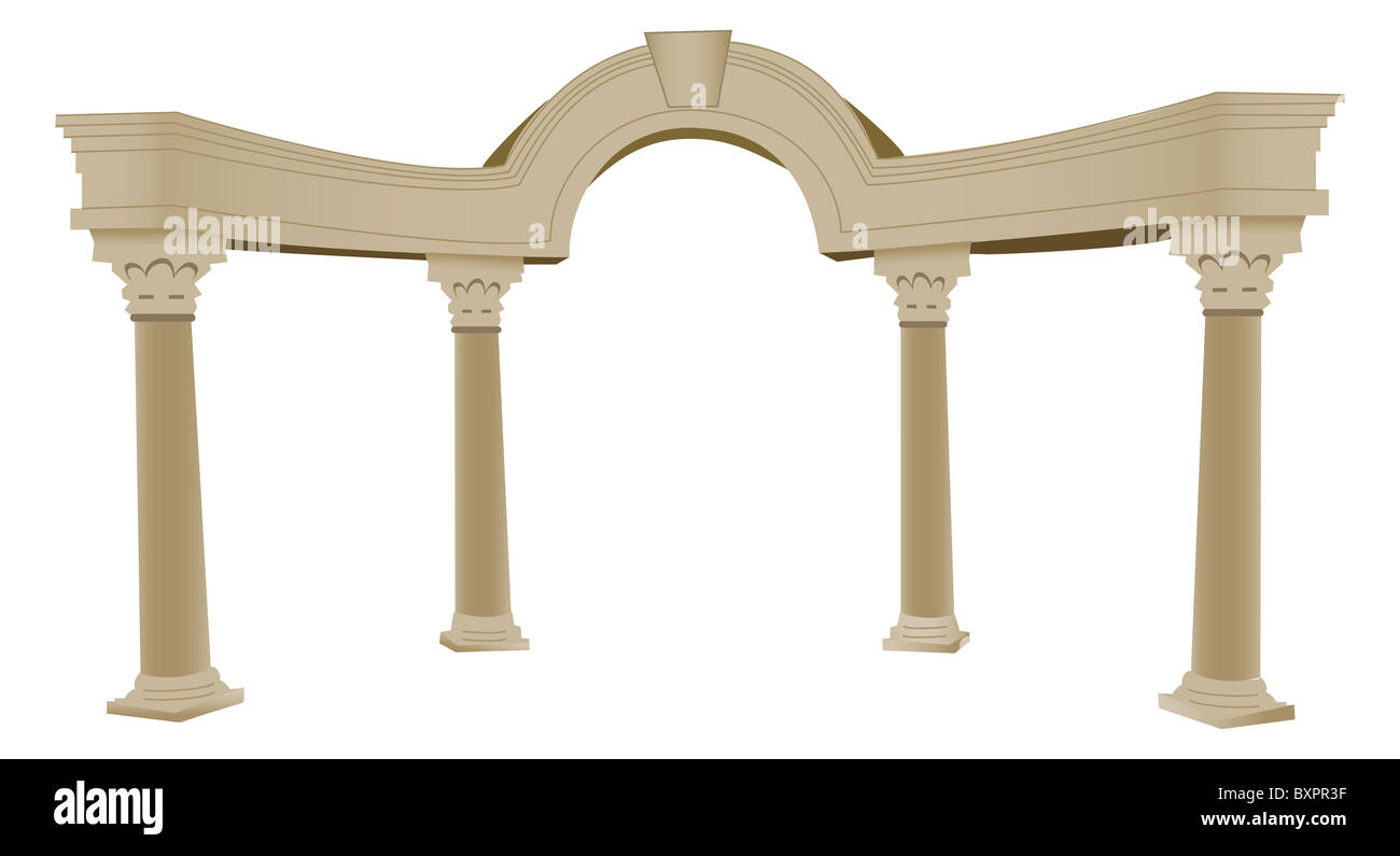 3D Greek arch and column Stock Photo - Alamy