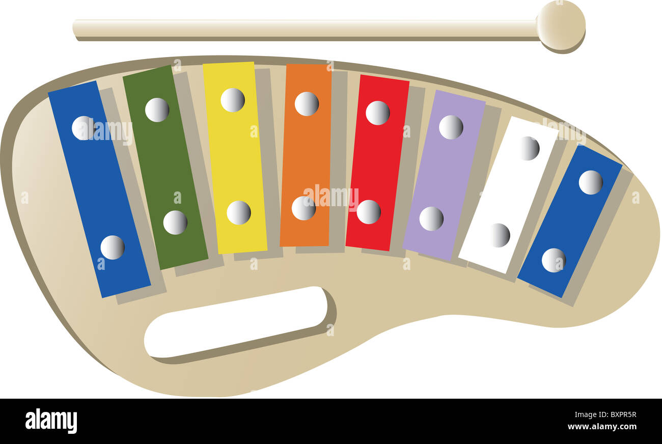 A vectorized child xylophone with many colors, rainbow Stock Photo - Alamy