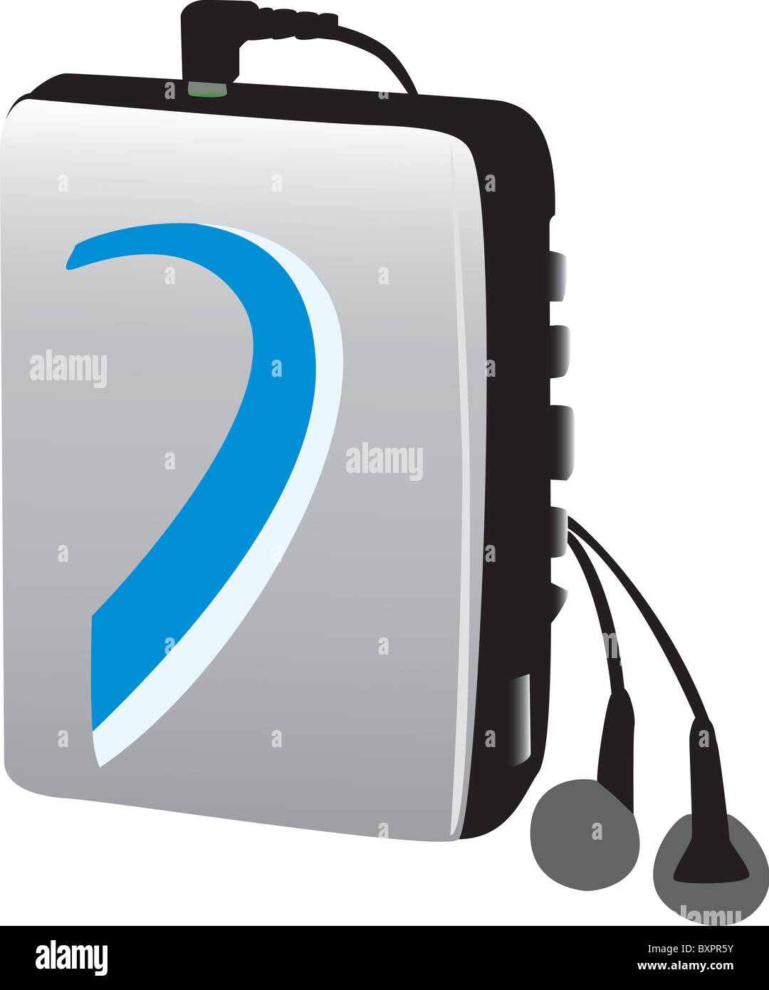 Old style electronic music player (Walkman) fully vectorized Stock ...