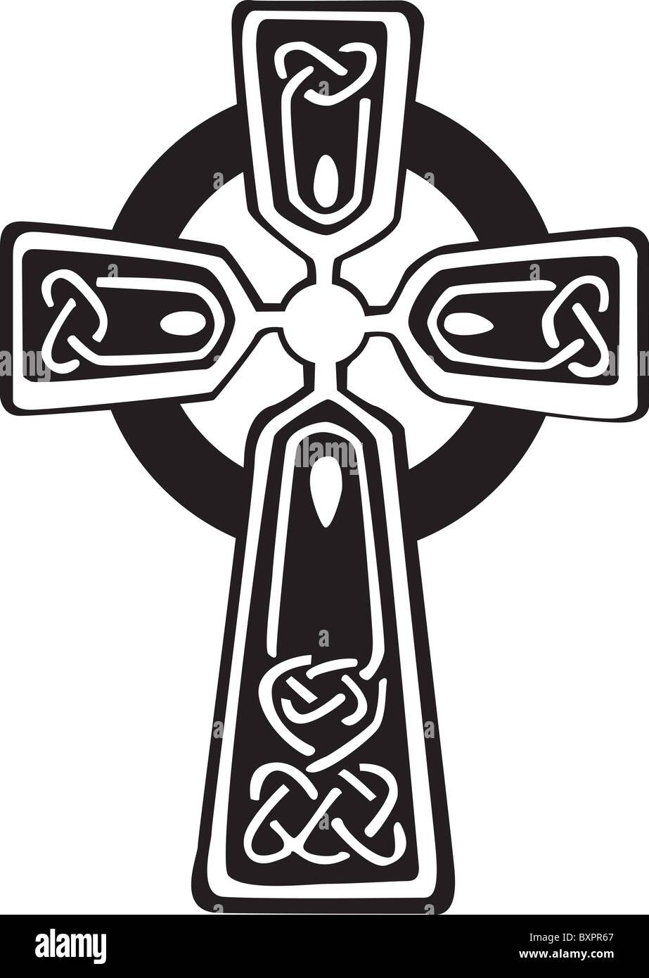 An illustration of a Celtic cross with a beautiful design, isolated on ...