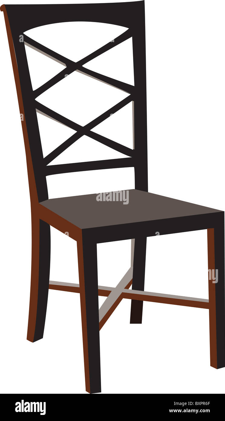 Vectorized wooden chair, isolated against a white background Stock ...