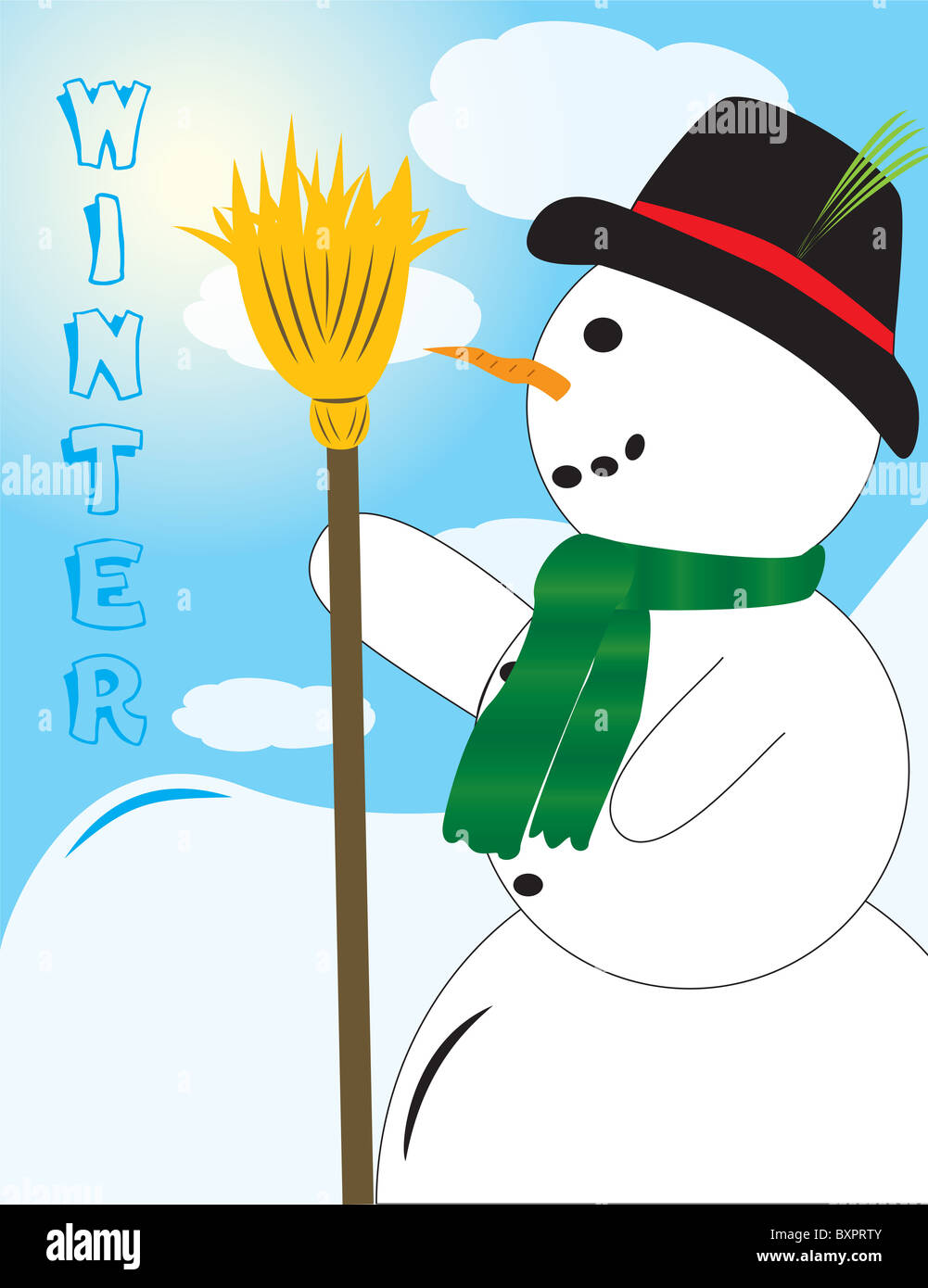 Cute looking Snowman Stock Photo - Alamy