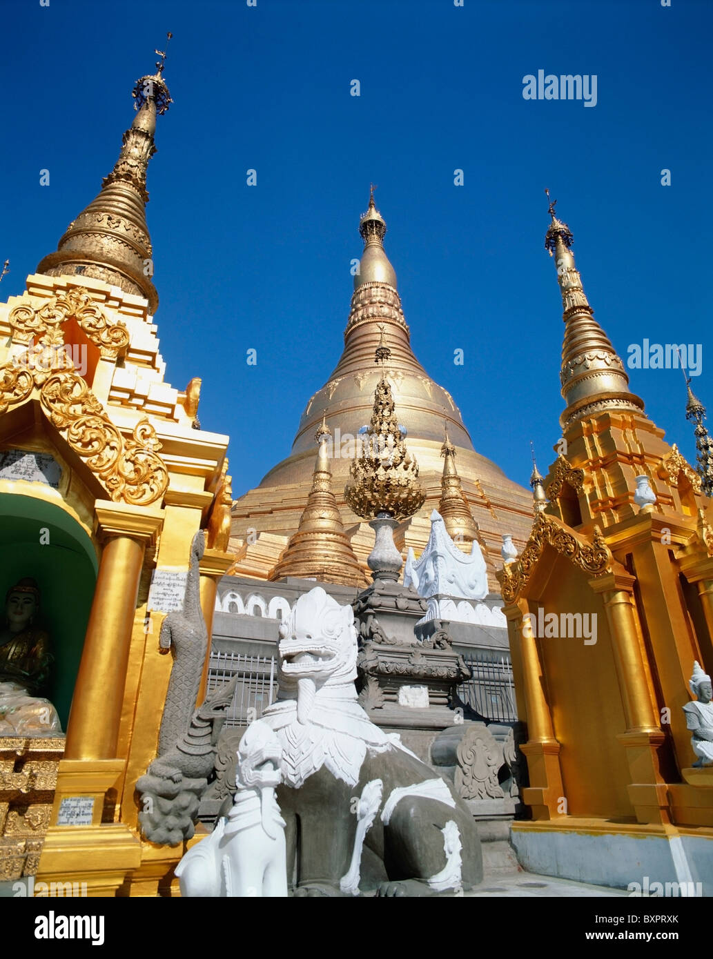 Gilded Buildings Of Shwe Dagon Pagoda, Rangoon, Myanmar Stock Photo - Alamy
