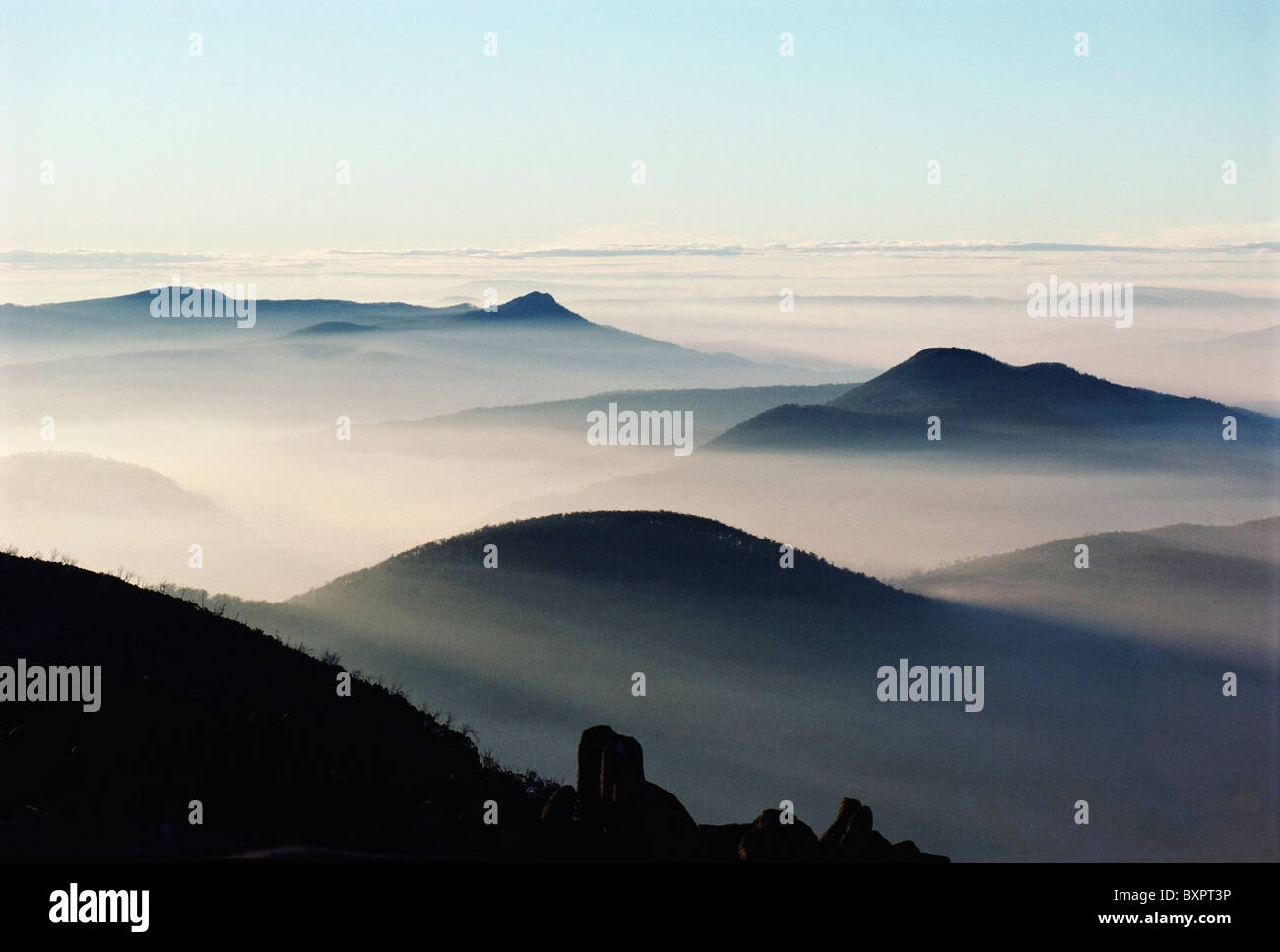 Mist And Mountains Stock Photo - Alamy