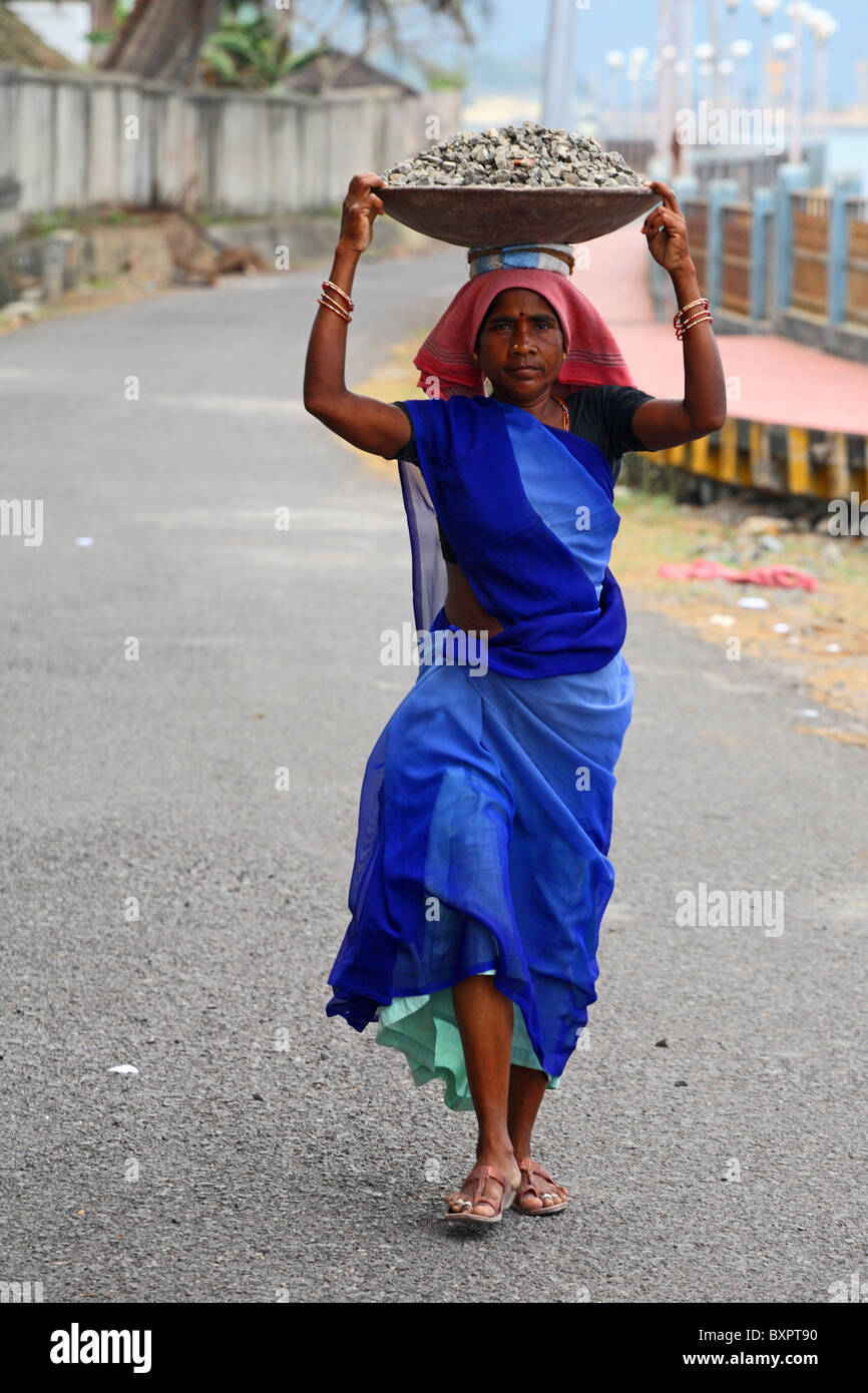 Female labourer on Port Blair, Andaman Islands, India Stock Photo - Alamy