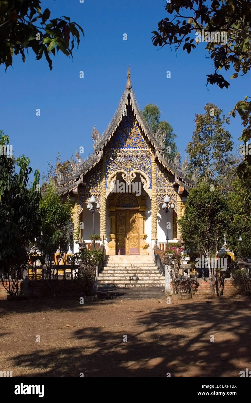 A beautiful Buddhist temple decorated with ornate designs is part of ...