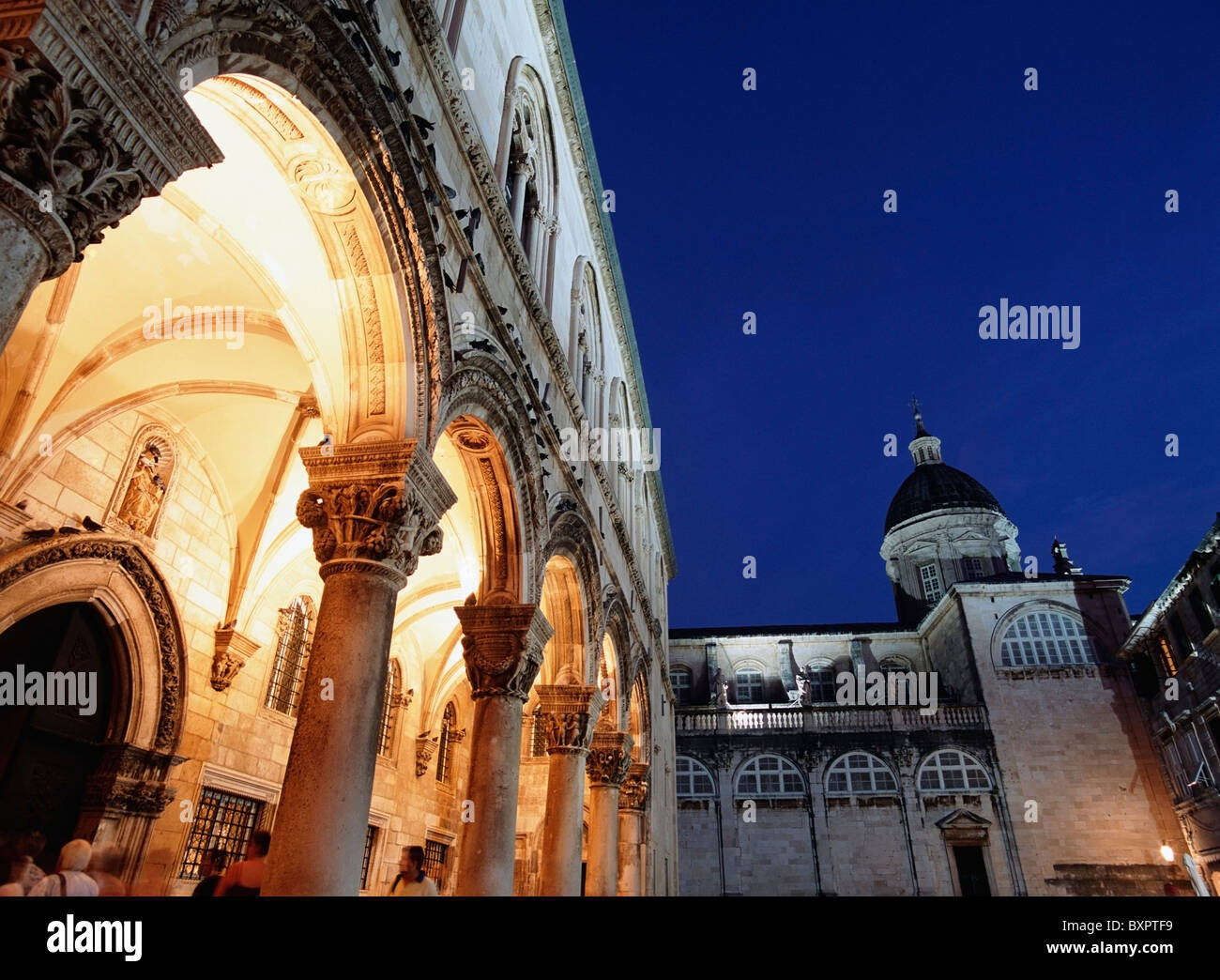 Arches Of Rectors Palace And Main Cathedral Stock Photo - Alamy