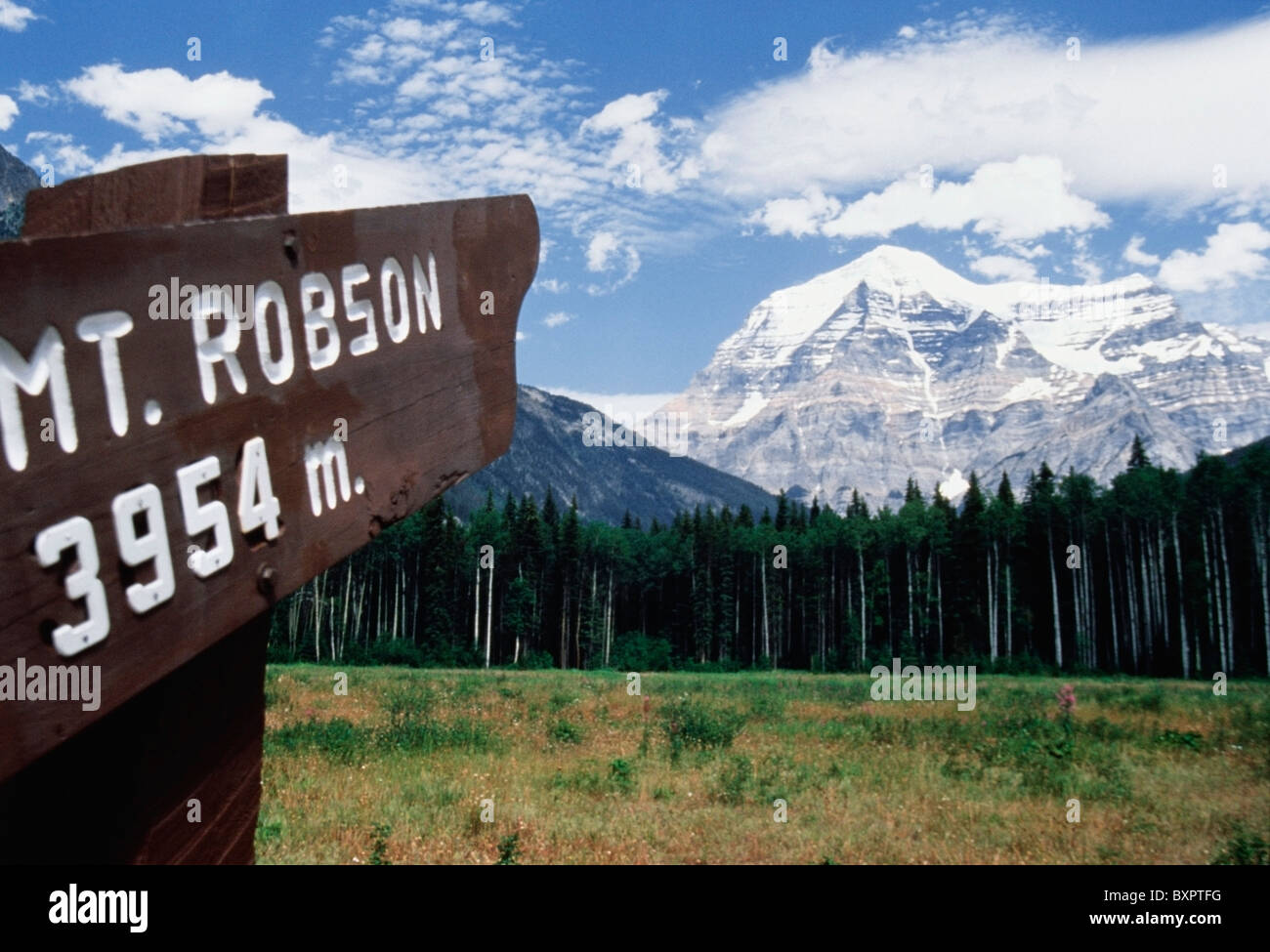 Mount Robson Mountains And Field Stock Photo - Alamy