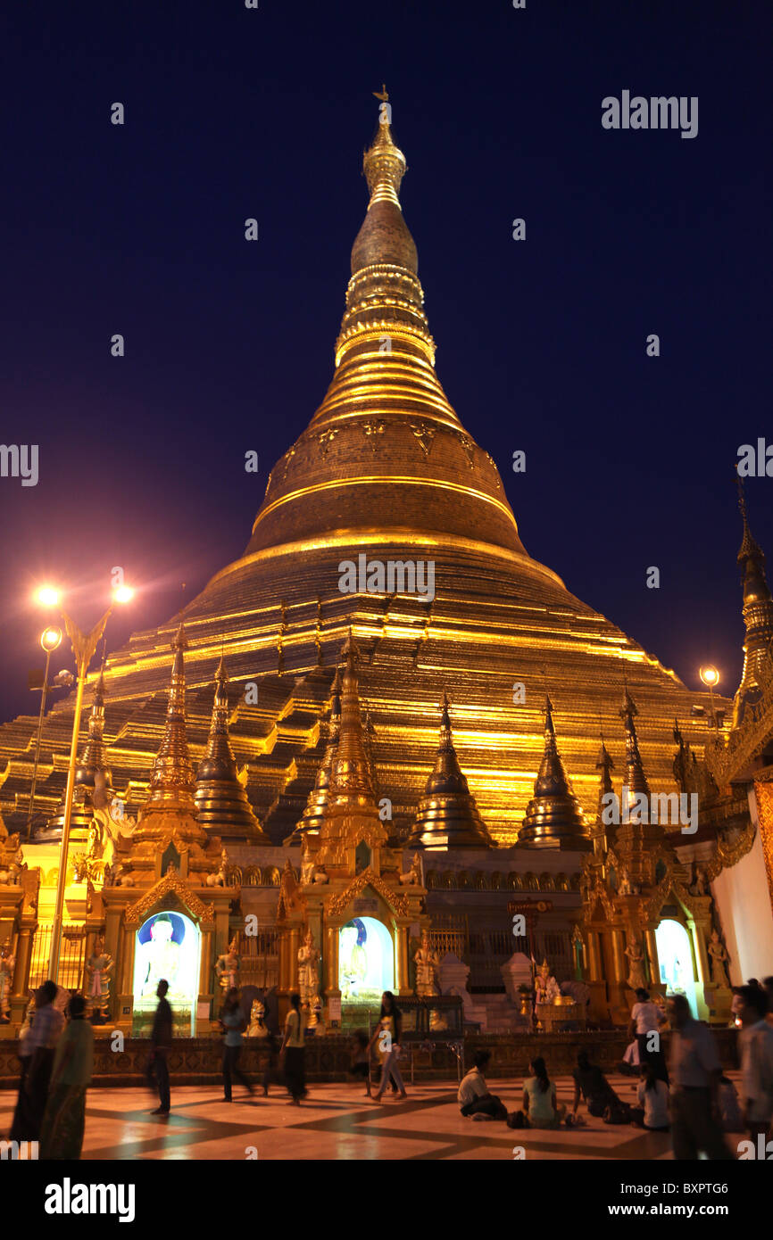 Shwedagon pagoda night view hi-res stock photography and images - Alamy