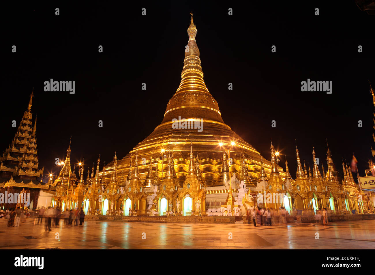 Shwedagon Pagoda At Night