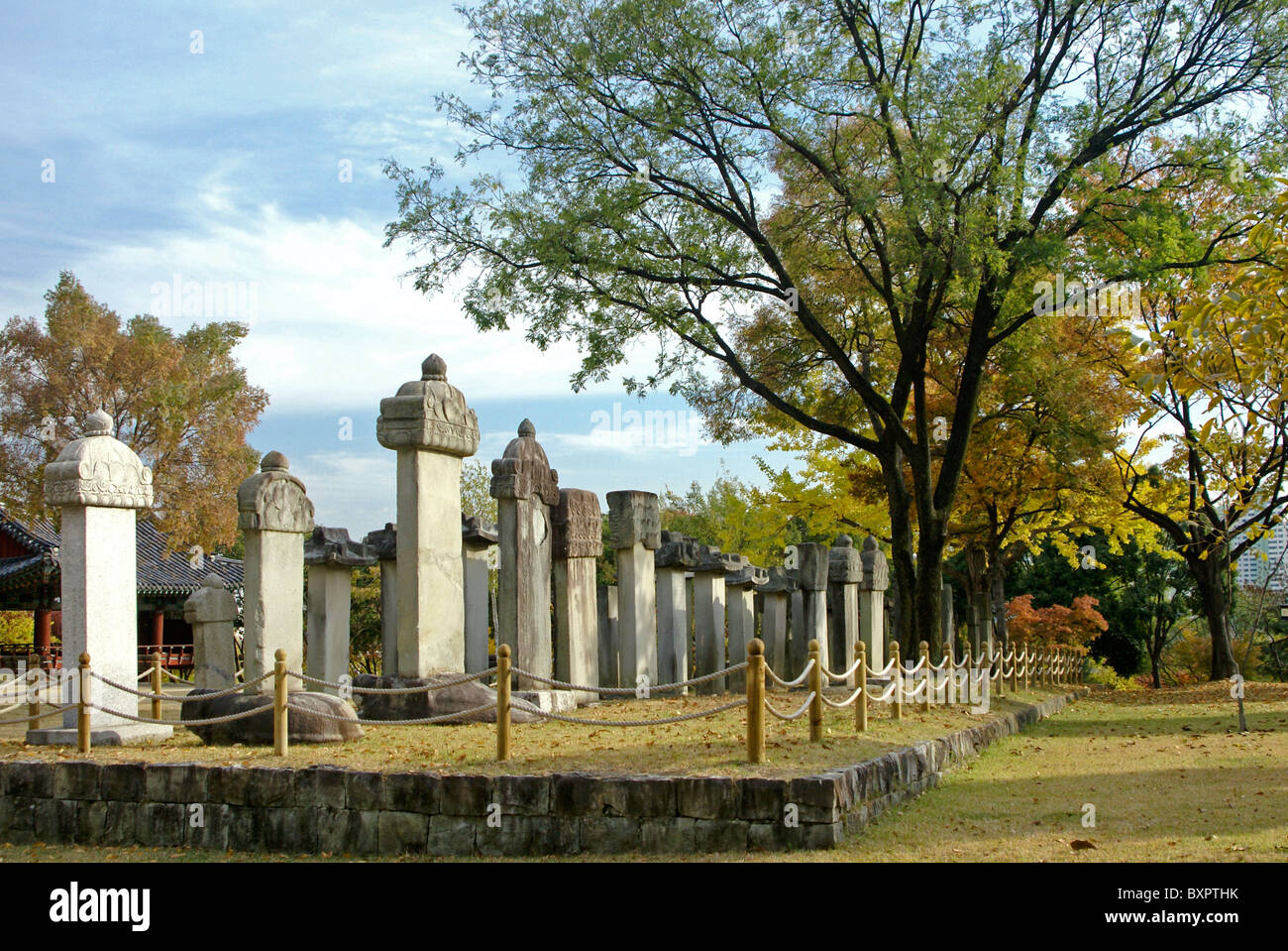 Stone monuments in Jinju Fortress, Jinju, South Korea Stock Photo - Alamy