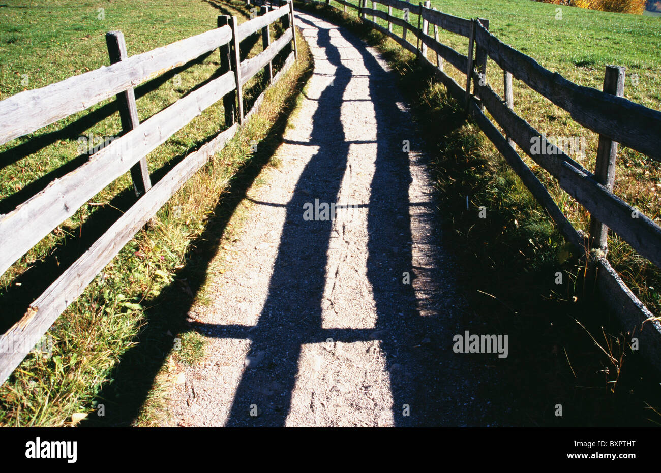 Path And Fence In Fields Stock Photo - Alamy