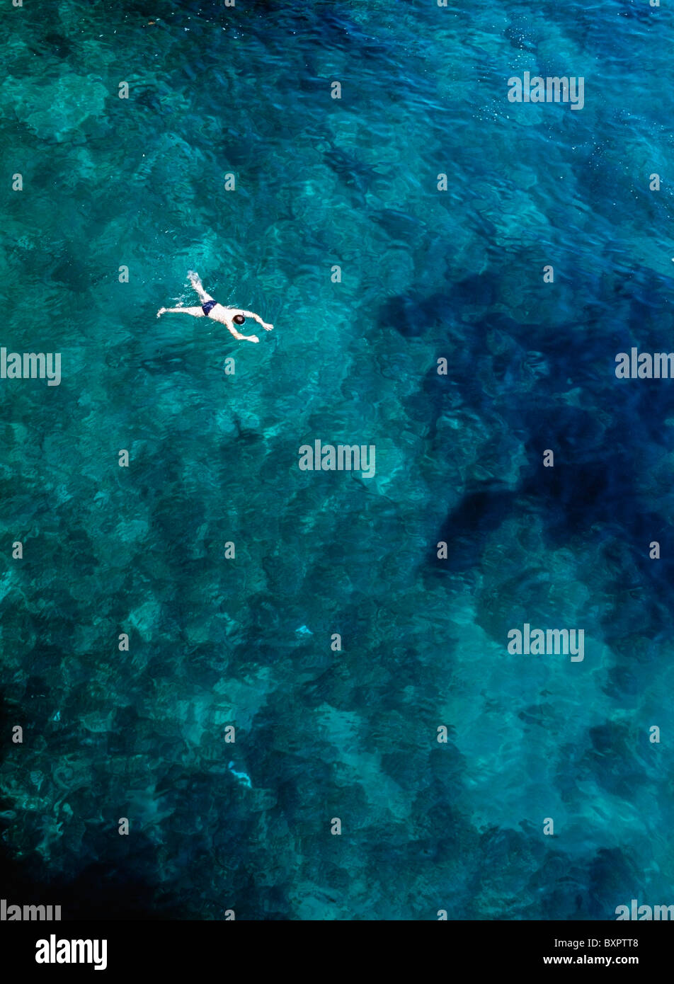 Tourist Swimming In The Sea Stock Photo - Alamy