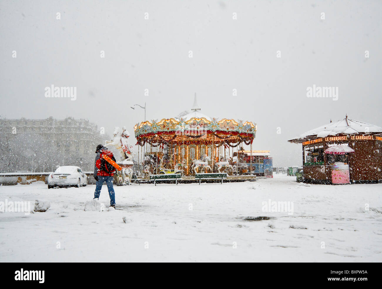 Snow covers tourist attractions and makes pavements and streets ...