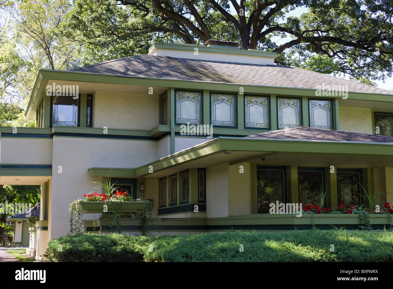 detail of J. Kibben Ingalls house by Frank Lloyd Wright, River Forest ...