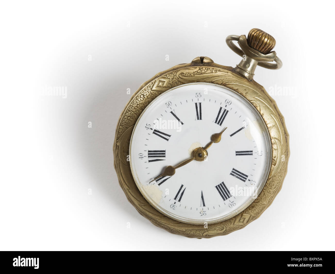 Front View of Silver Pocket Watch Stock Photo - Alamy