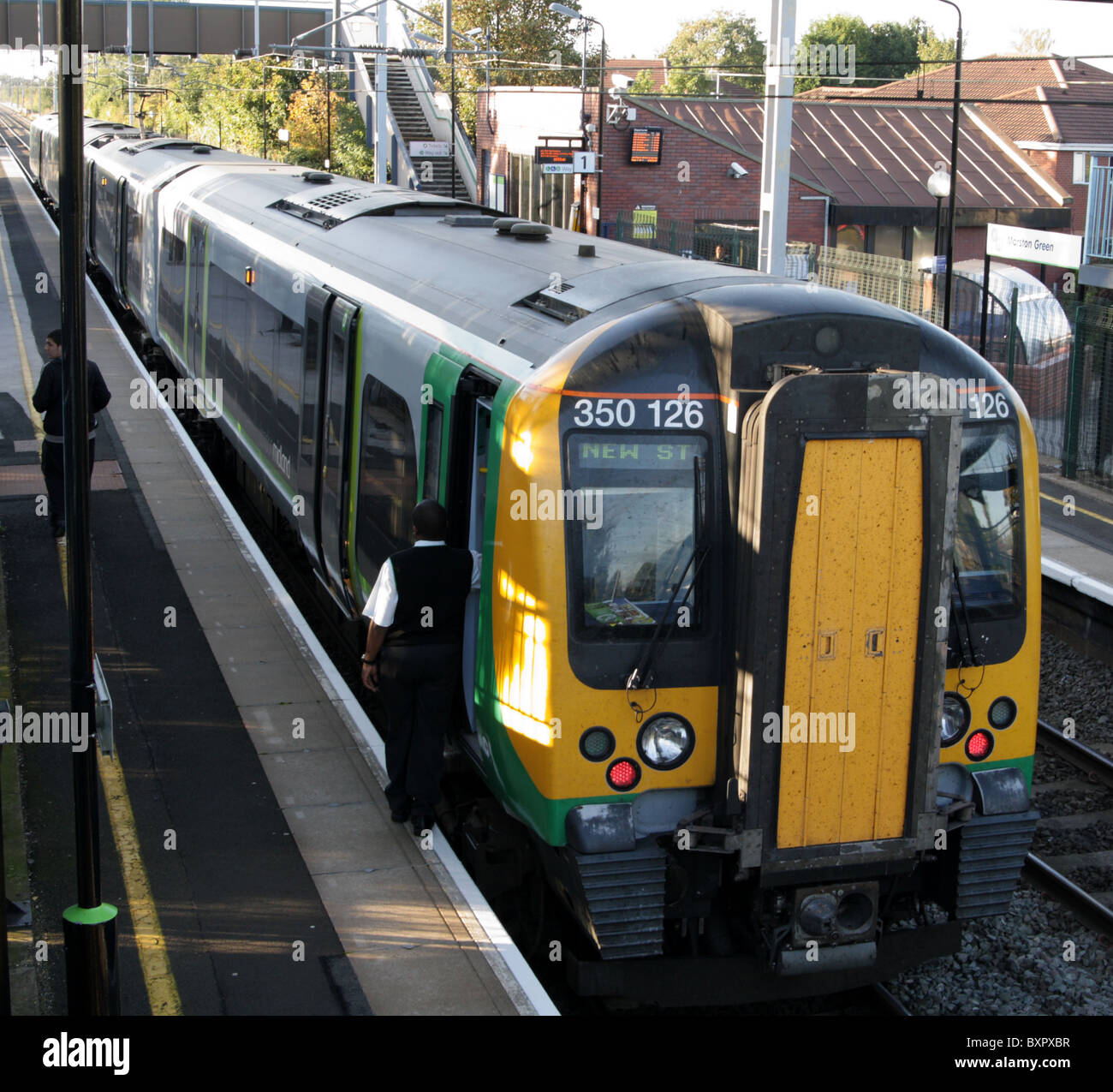 London Birmingham train on platform Marston Green St. UK 2010 Stock ...