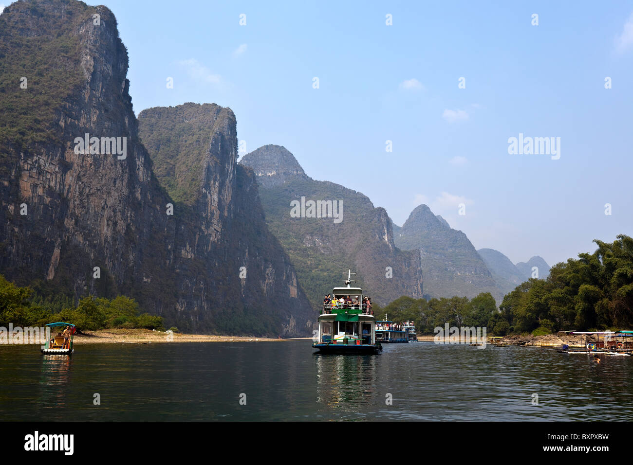 China, Guangxi Province, Yangshuo, Karst, mountains, Li River Stock ...