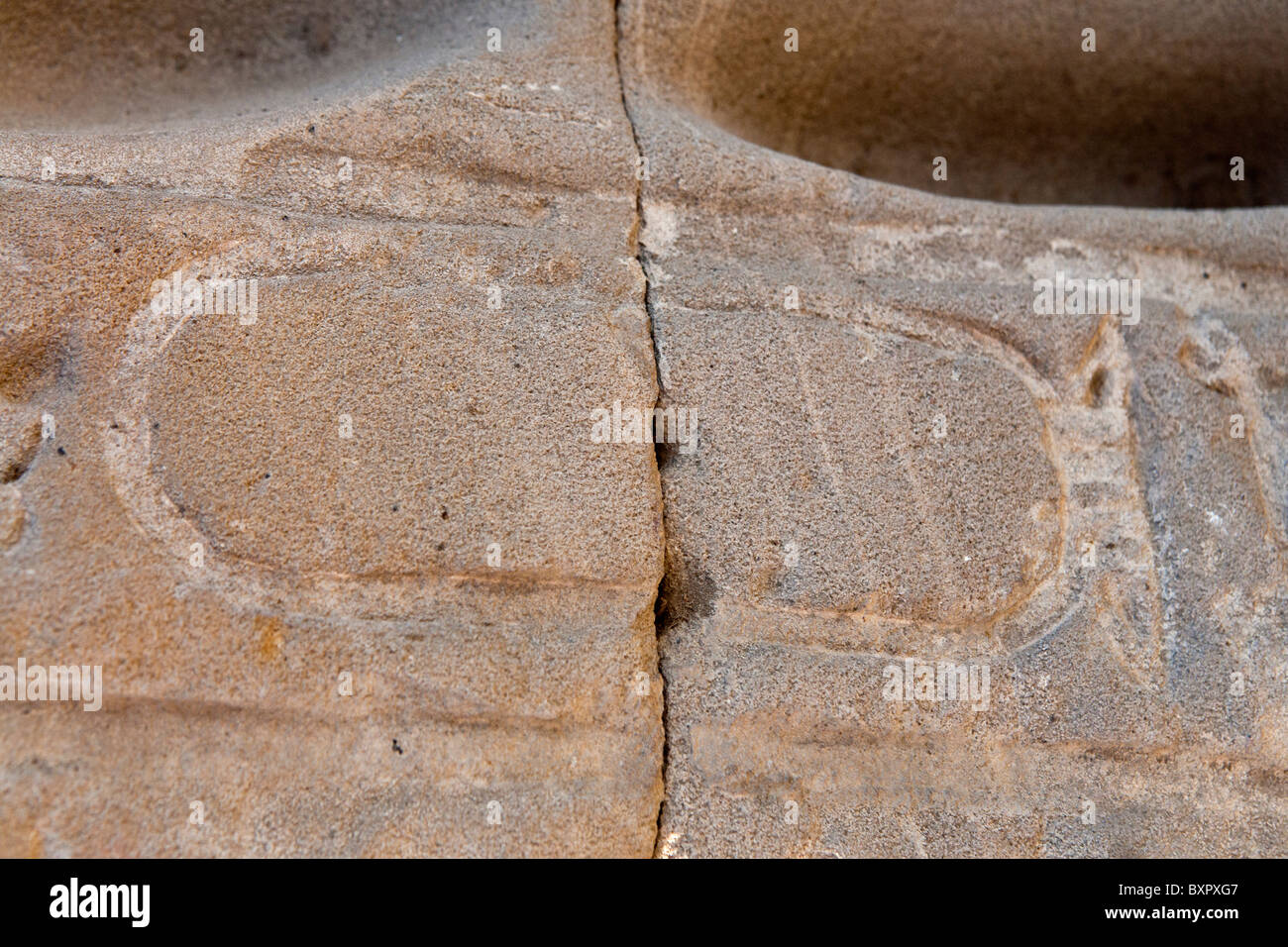 Empty cartouche at the Temple of Deir el-Shelwit dedicated to the ...
