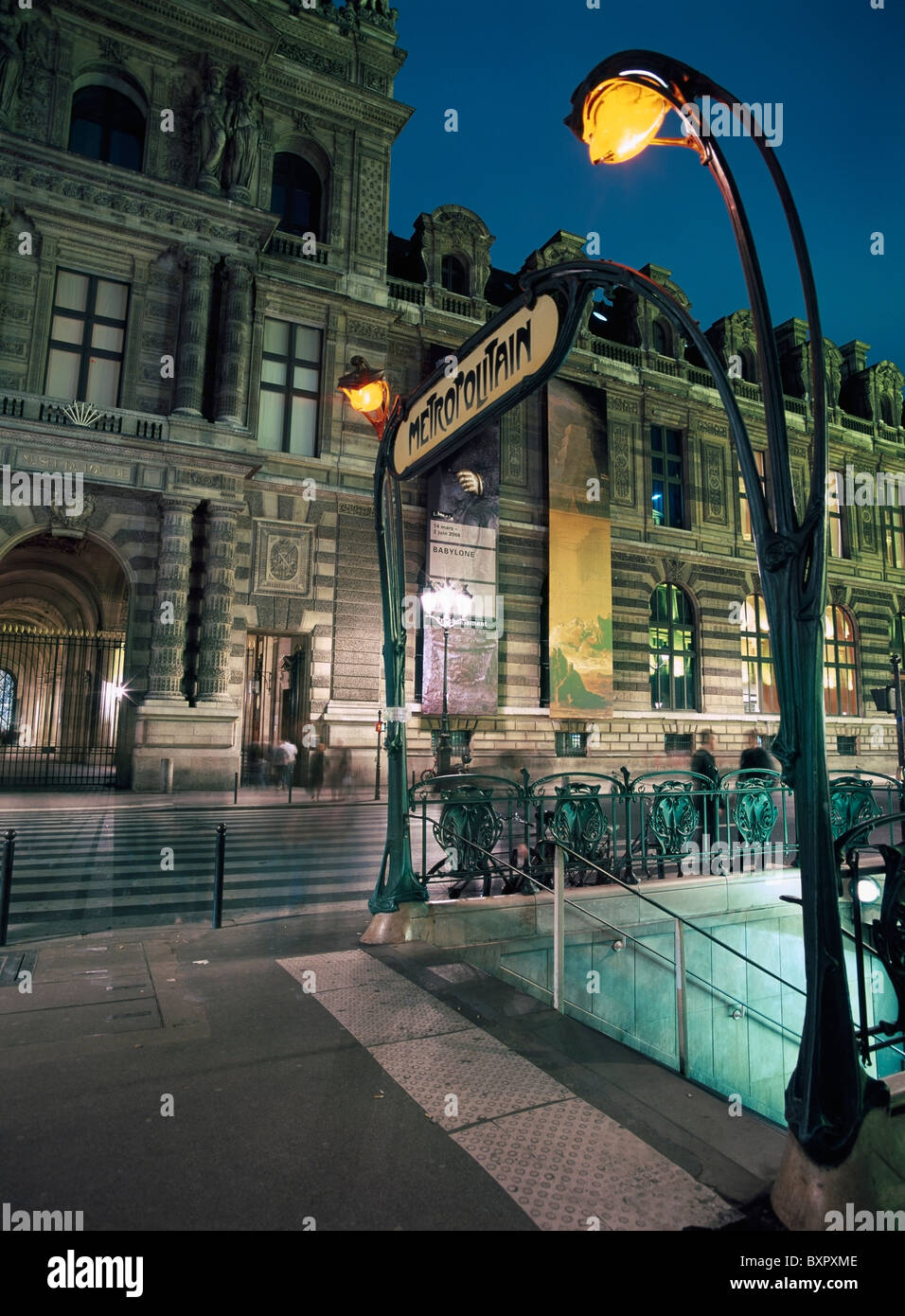 Entrance To Metro Station Outside The Louvre Stock Photo - Alamy
