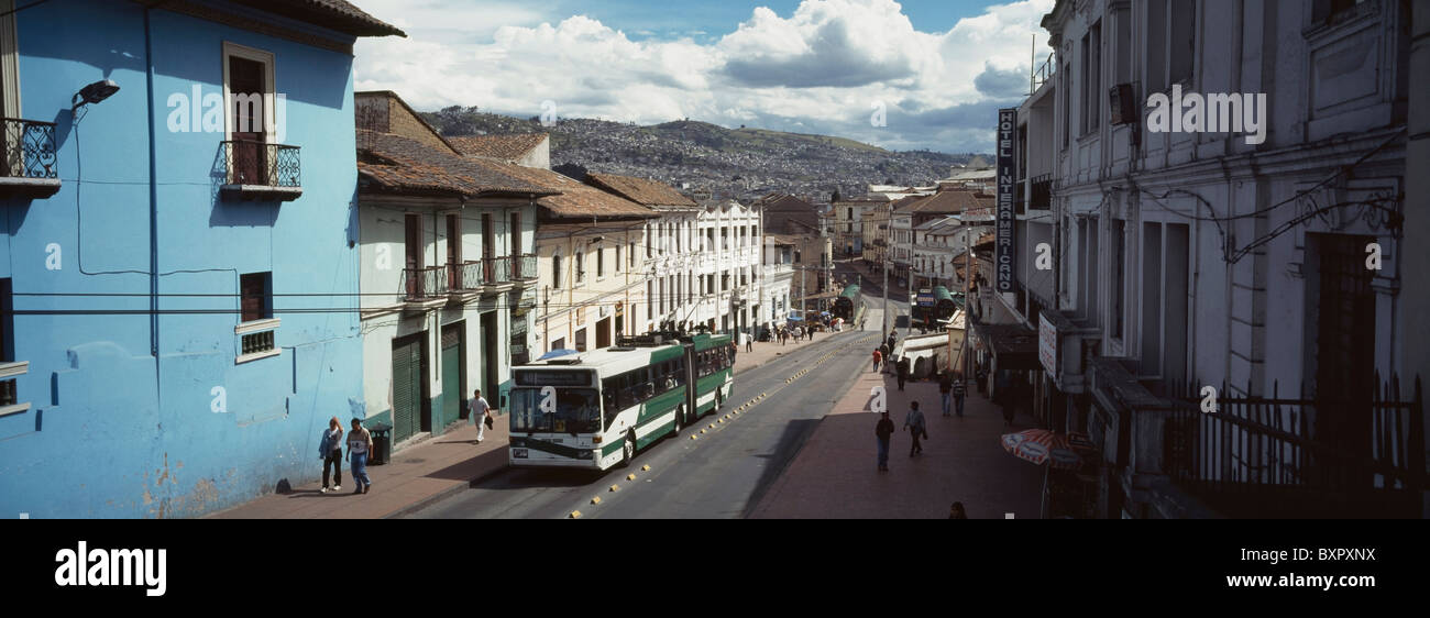 Bus On Quito Streets Stock Photo - Alamy