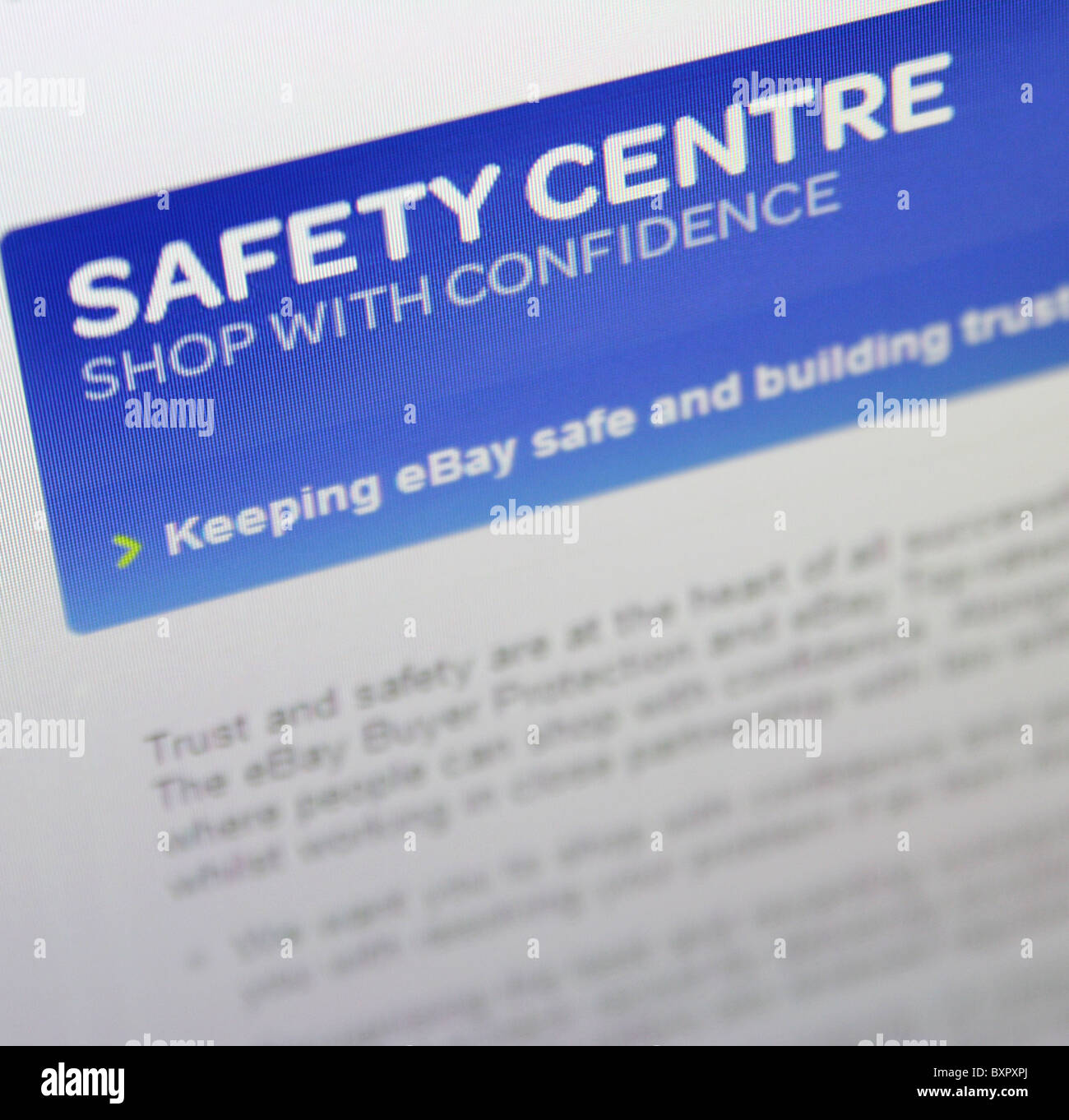 eBay safety centre Stock Photo - Alamy