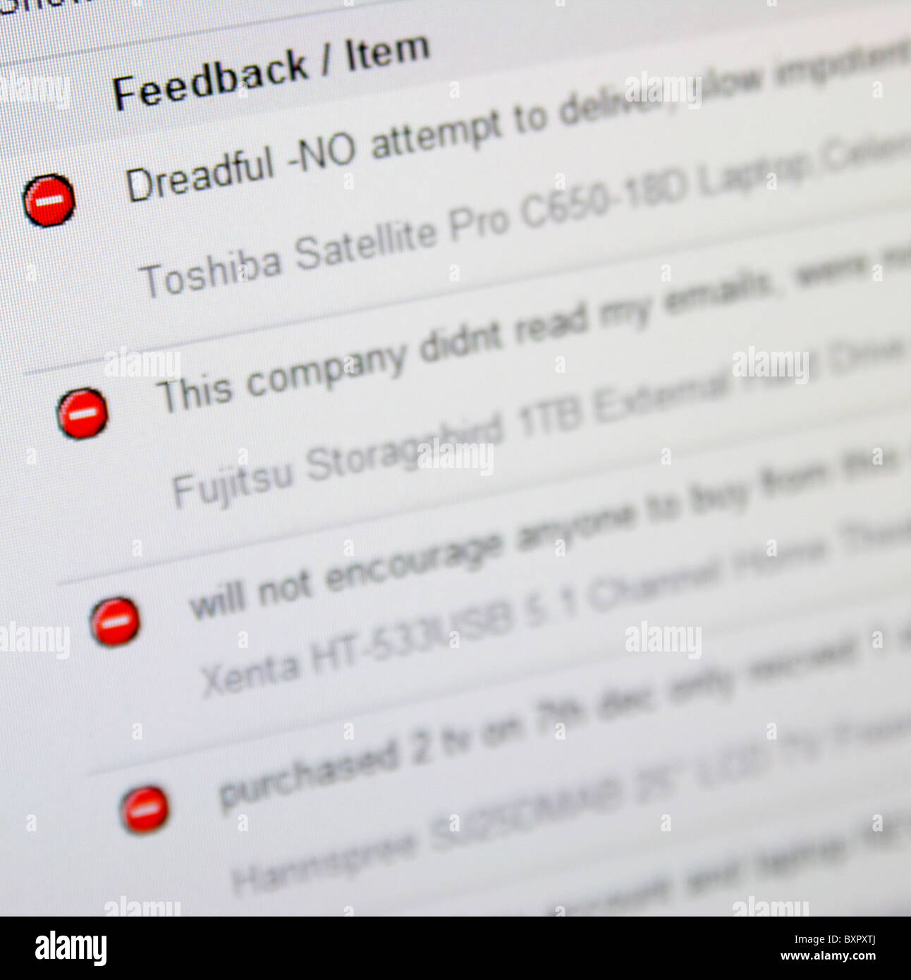 Negative feedback hi-res stock photography and images - Alamy