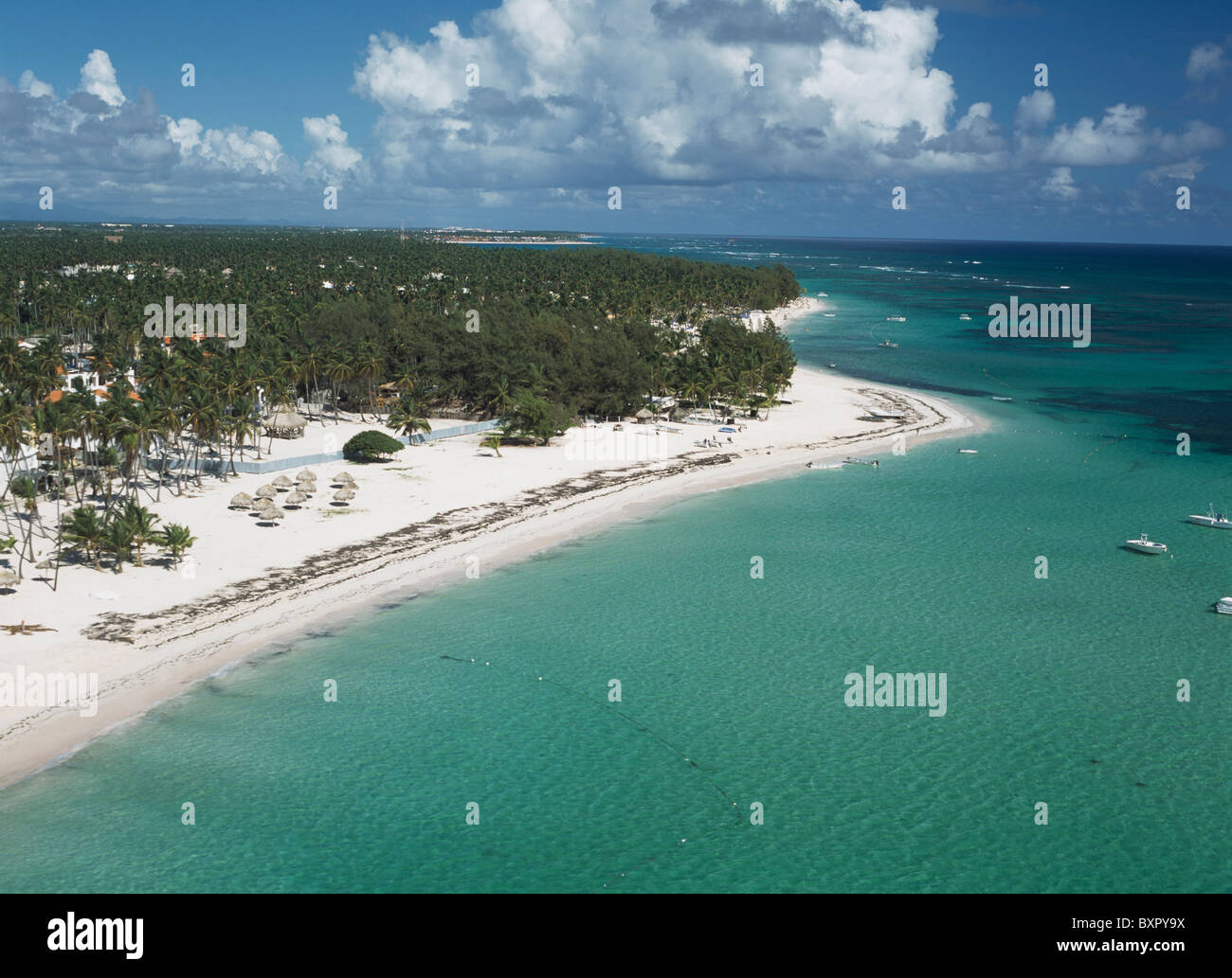 Aerial View Of Caribbean Beach Stock Photo - Alamy