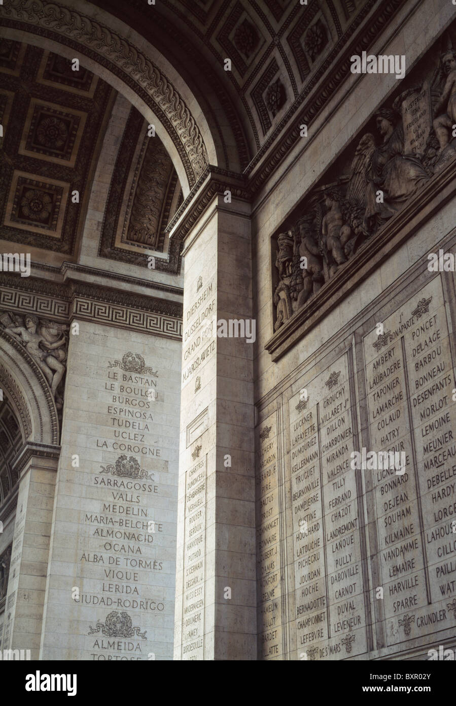 Inside The Arch Of The Arc De Triomphe Stock Photo - Alamy