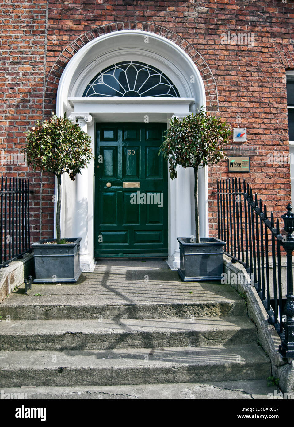 entry of Georgian-style building in Merrion Square, Dublin, Ireland ...