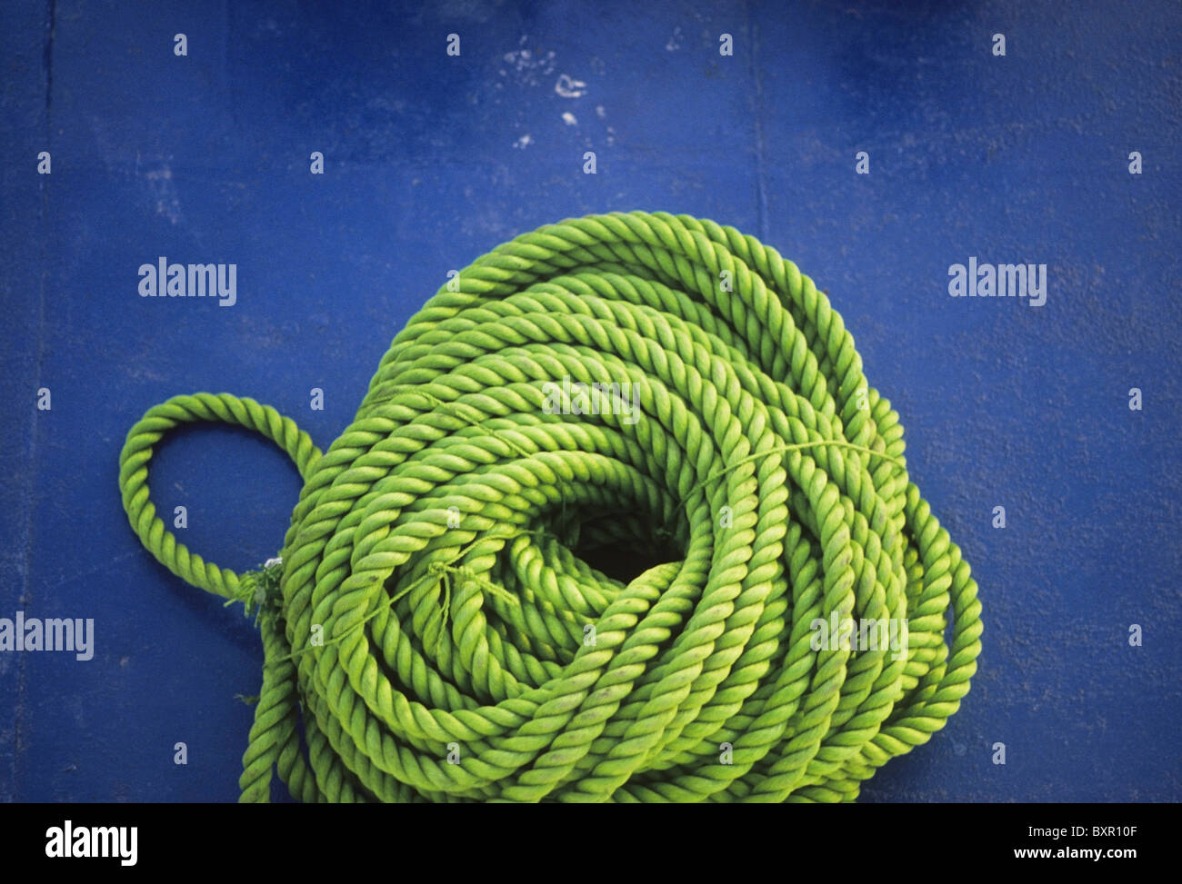 Coiled rope blue hi-res stock photography and images - Alamy