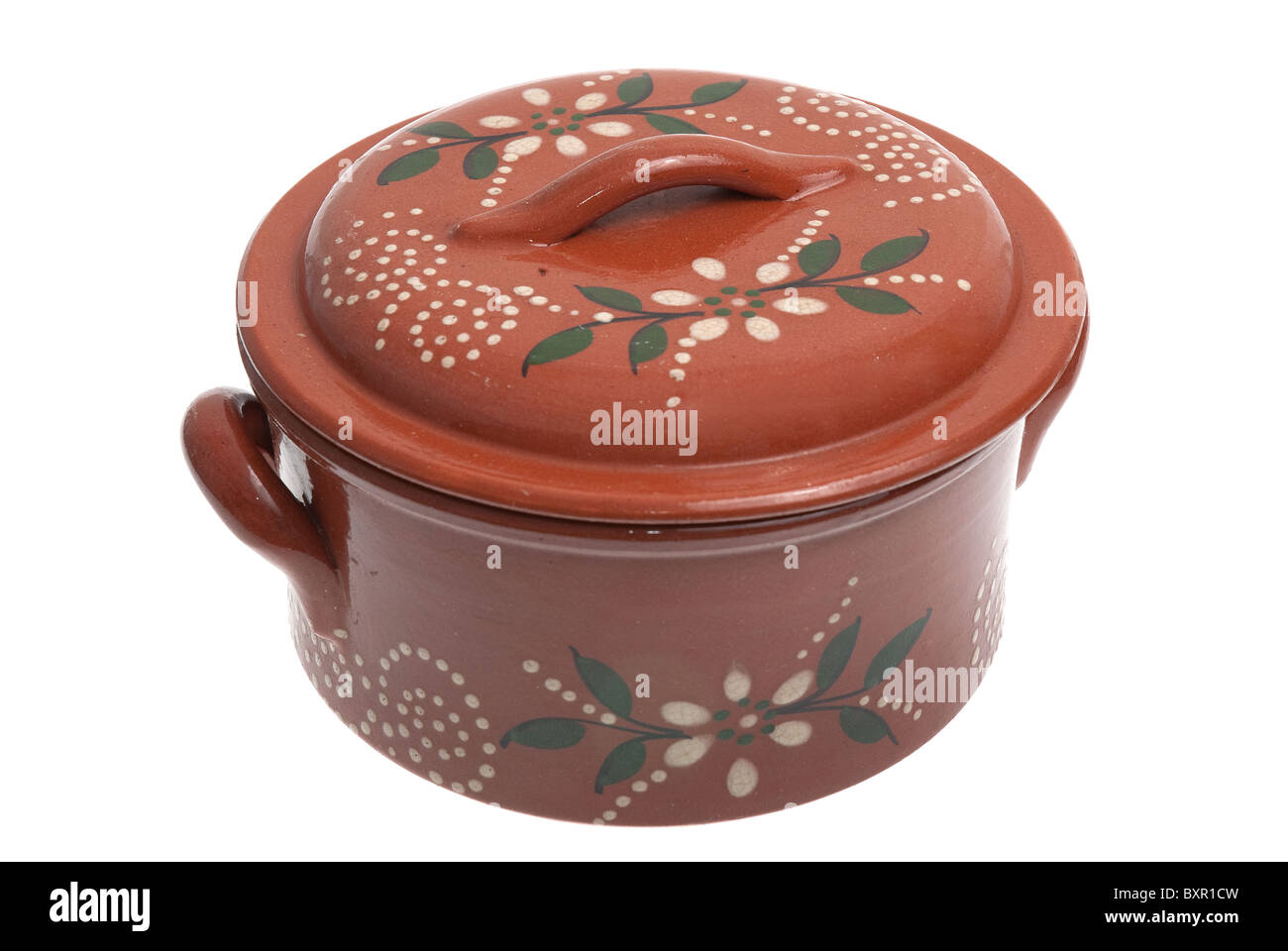 Clay pot for cooking isolated on white background Stock Photo - Alamy