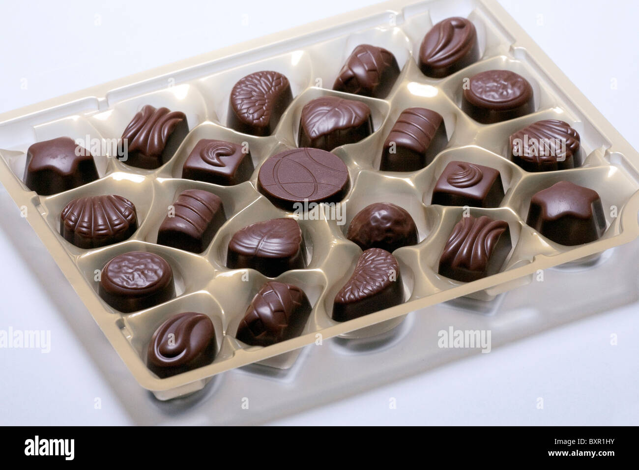 tray of chocolates Stock Photo - Alamy