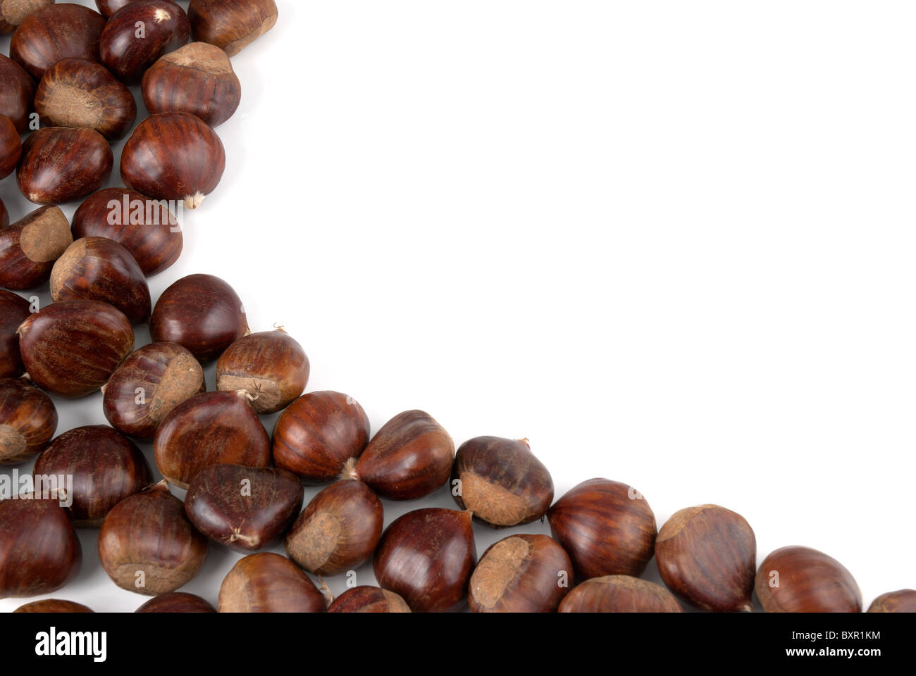 Chestnuts background isolated on white background Stock Photo - Alamy