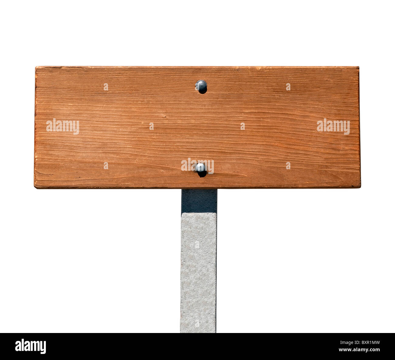 Blank wooden hiking trail sign in bright sun light Stock Photo - Alamy