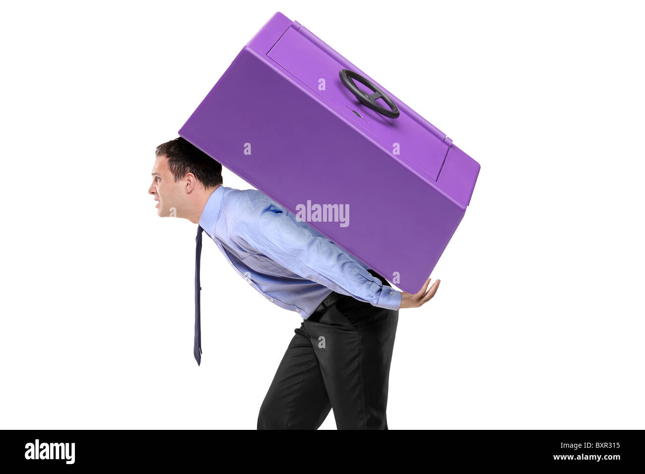 Man carrying heavy weight back hi-res stock photography and images - Alamy
