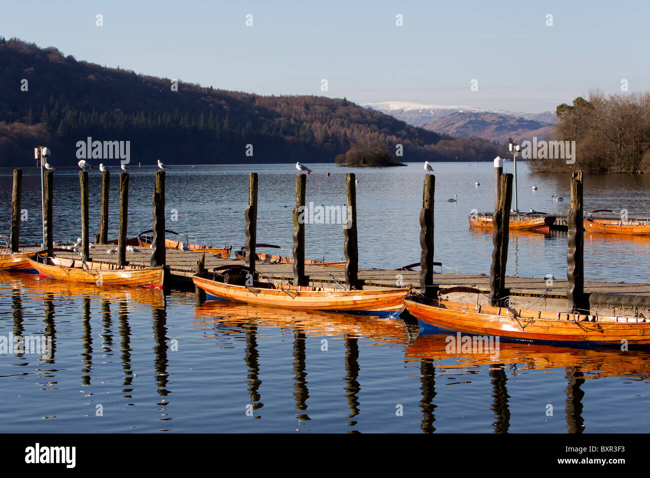 Rowing boats on Lake Windermere Stock Photo - Alamy