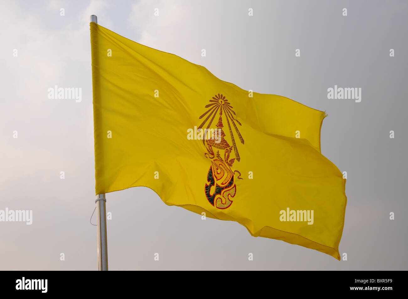 Yello Flag from the King of Thailand Stock Photo - Alamy