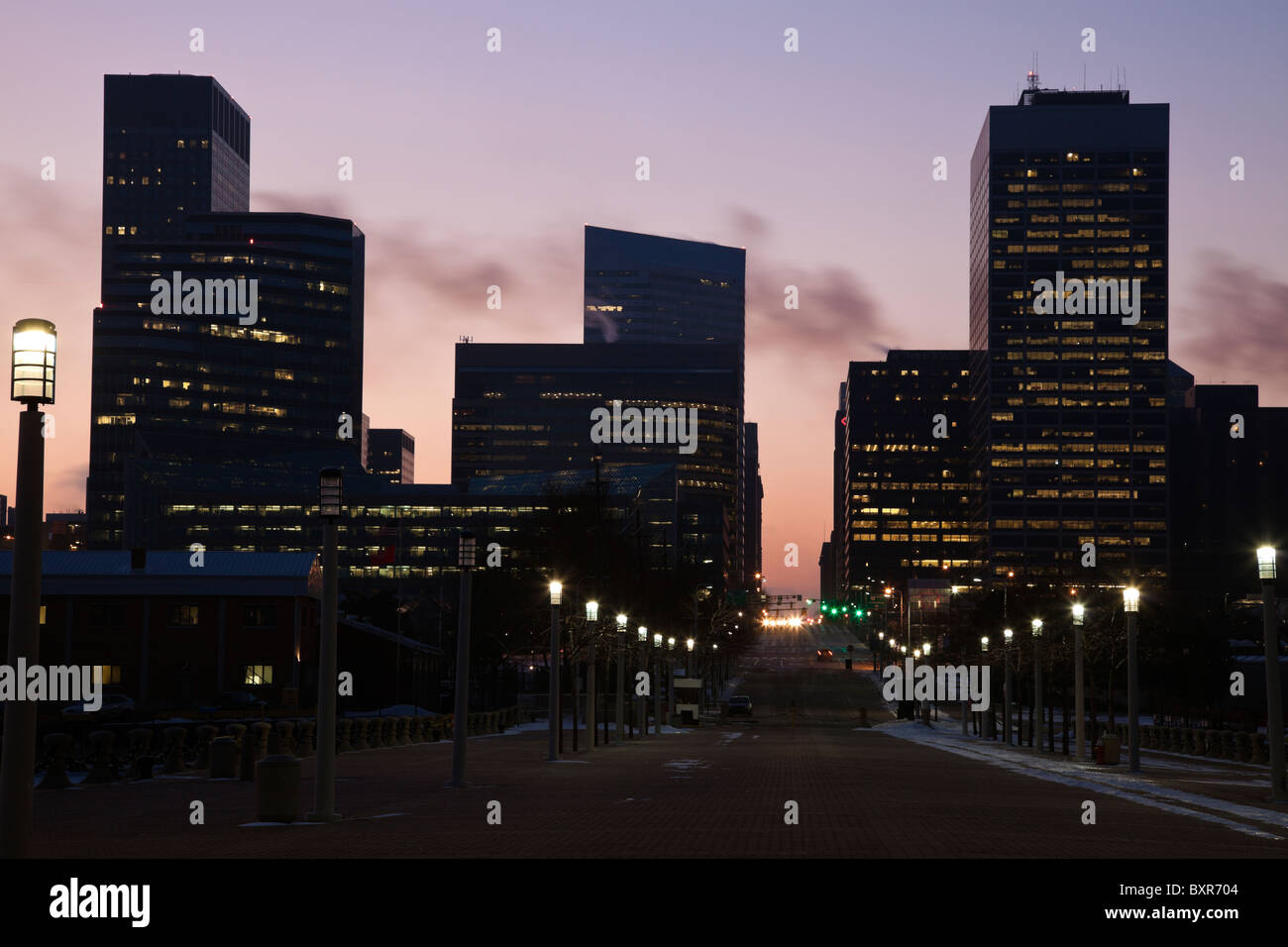 Skyline of Cleveland - morning time Stock Photo - Alamy