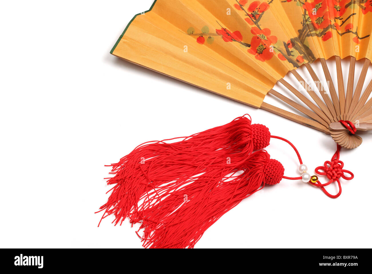 Closeup of Traditional Chinese fan on white background Stock Photo - Alamy