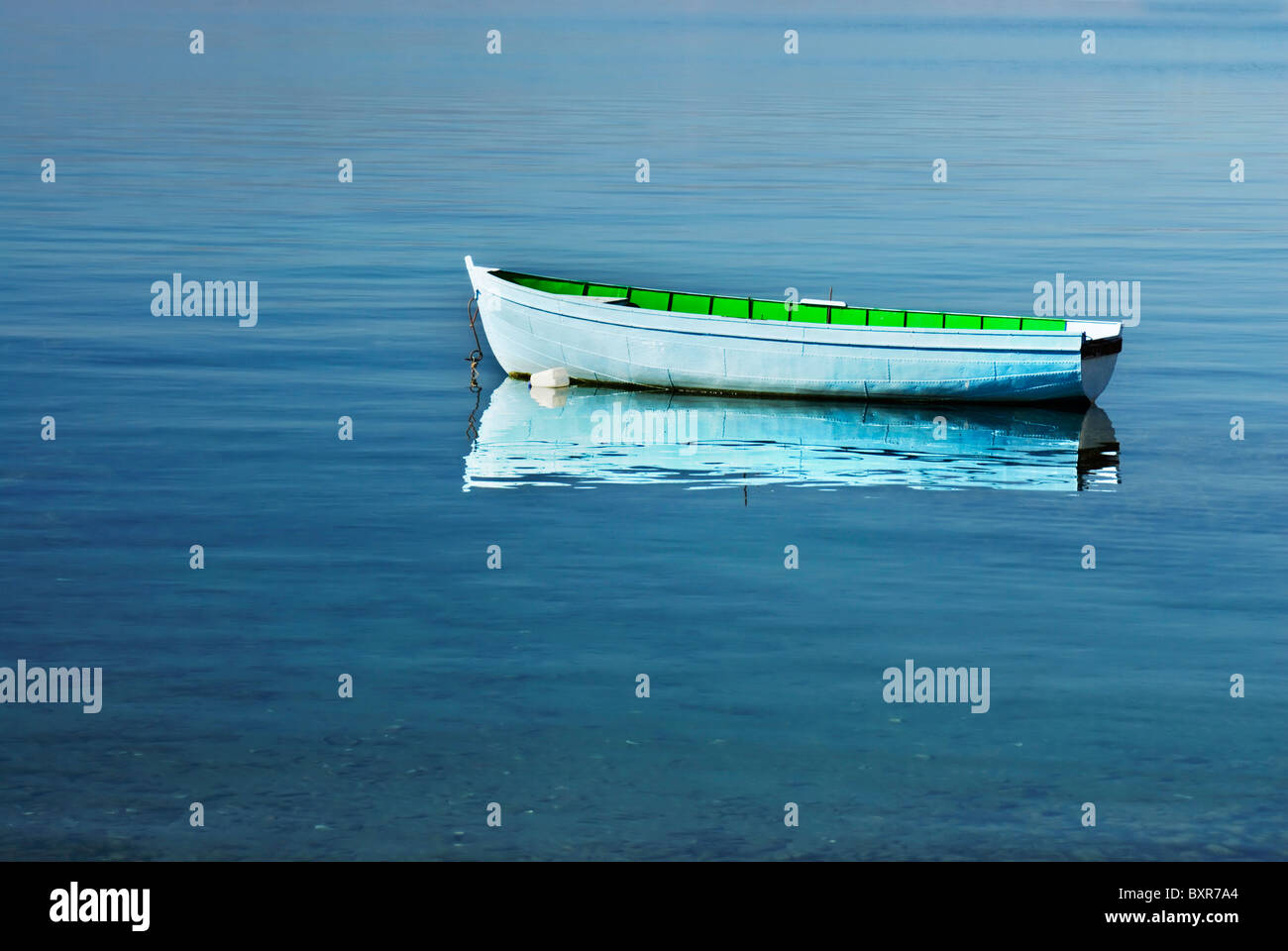 Empty fishing boat on Lake Ohrid, Macedonia Stock Photo - Alamy