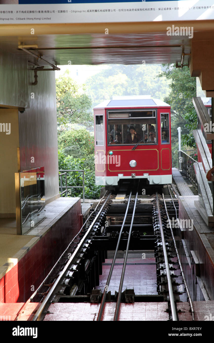 The Peak Tram funicular railway in Hong Kong, China Stock Photo - Alamy