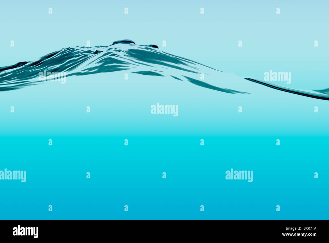 Blue water wave on a blue gradient background Stock Photo - Alamy