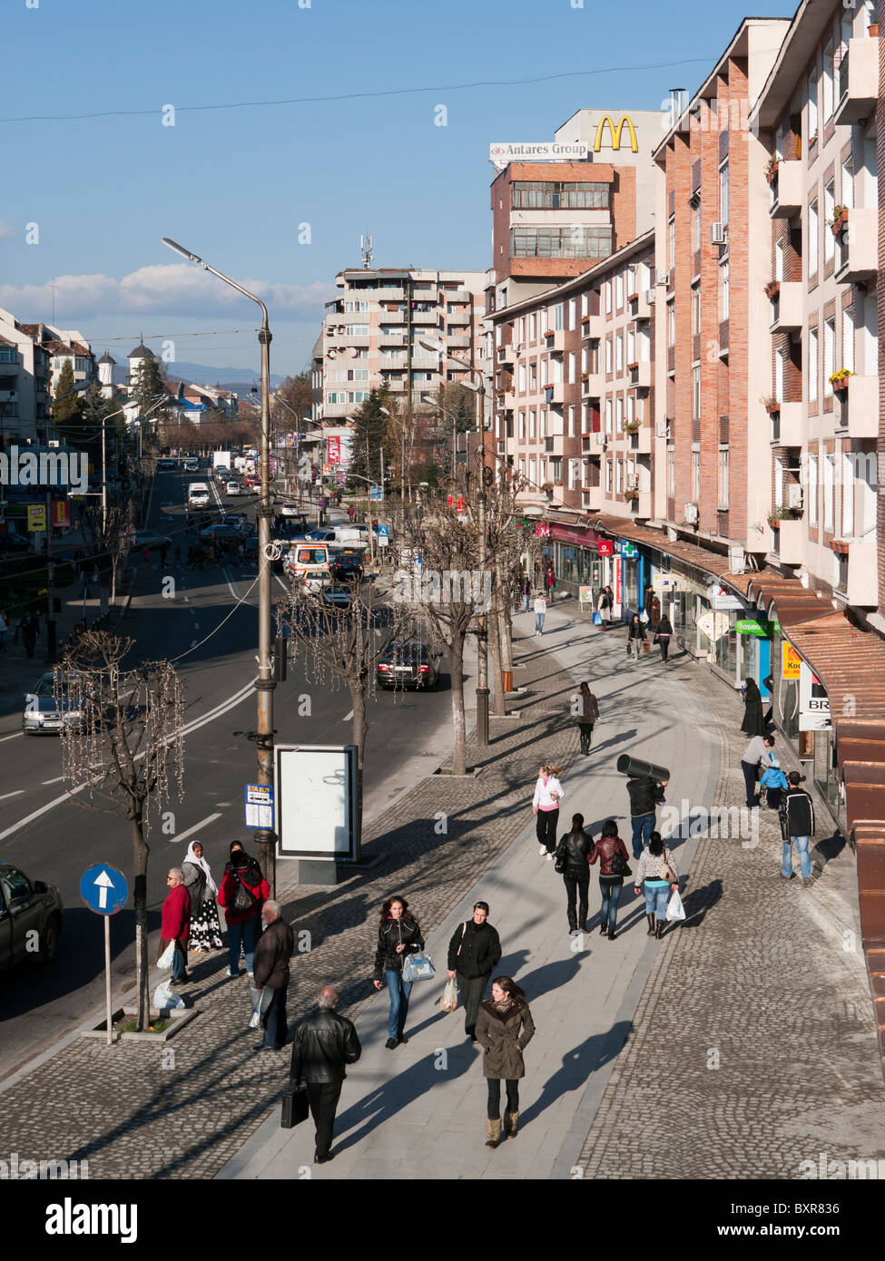 Ramnicu Valcea high street in Romania Stock Photo - Alamy